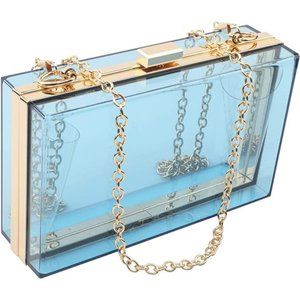 Bags | Women Acrylic Transparent Gold Star Evening Bags Purses Clutch ...